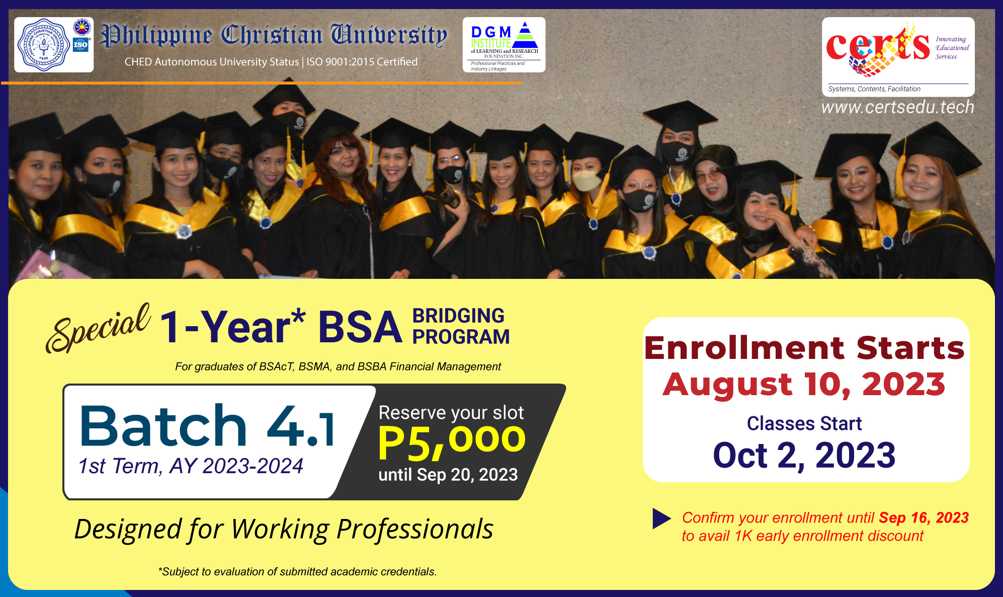 PCU BSA Bridging Program - CERTS Educational Services, Inc.