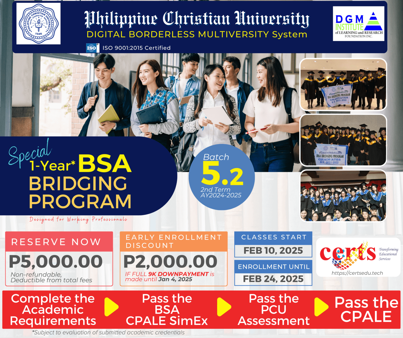 PCU BSA Bridging Program - CERTS Educational Services, Inc.